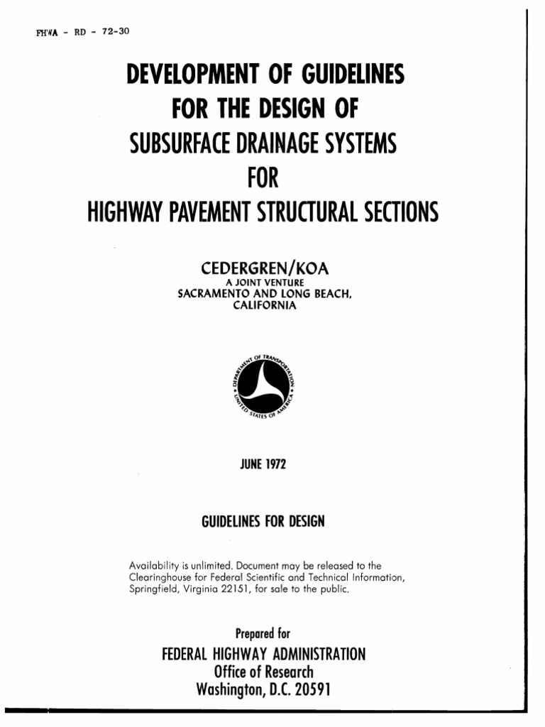 Fhwa RD 72 30 PDF | PDF | Road Surface | Drainage
