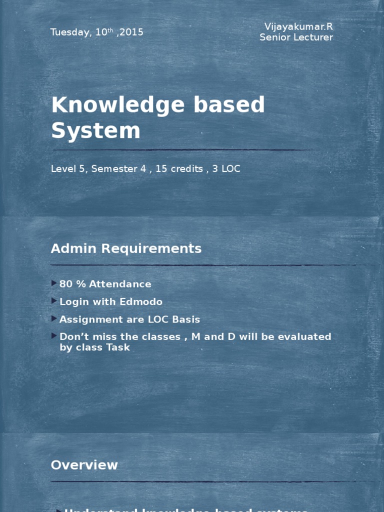 Knowledge Based System | PDF | Artificial Intelligence | Intelligence ...