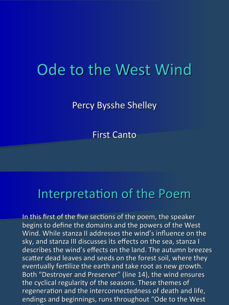 Interpretation of Shelley's "Ode to the West Wind" | PDF | History | Poetry