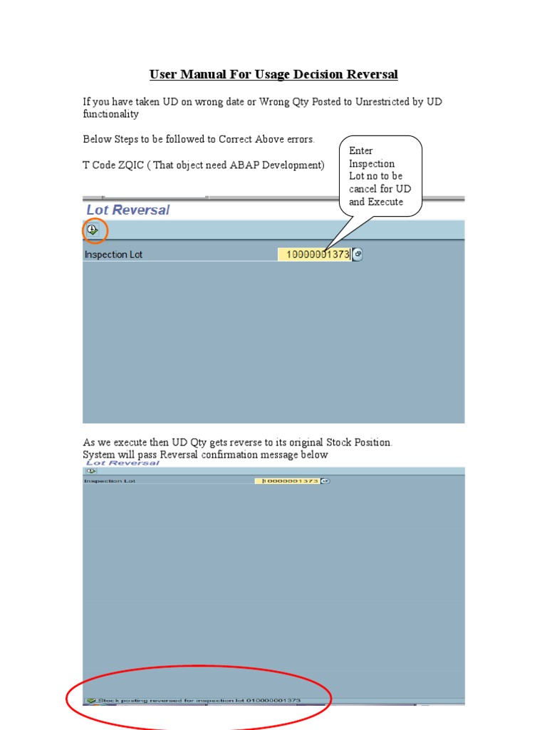 Reversing Usage Decisions in SAP QA12 | PDF | Computers