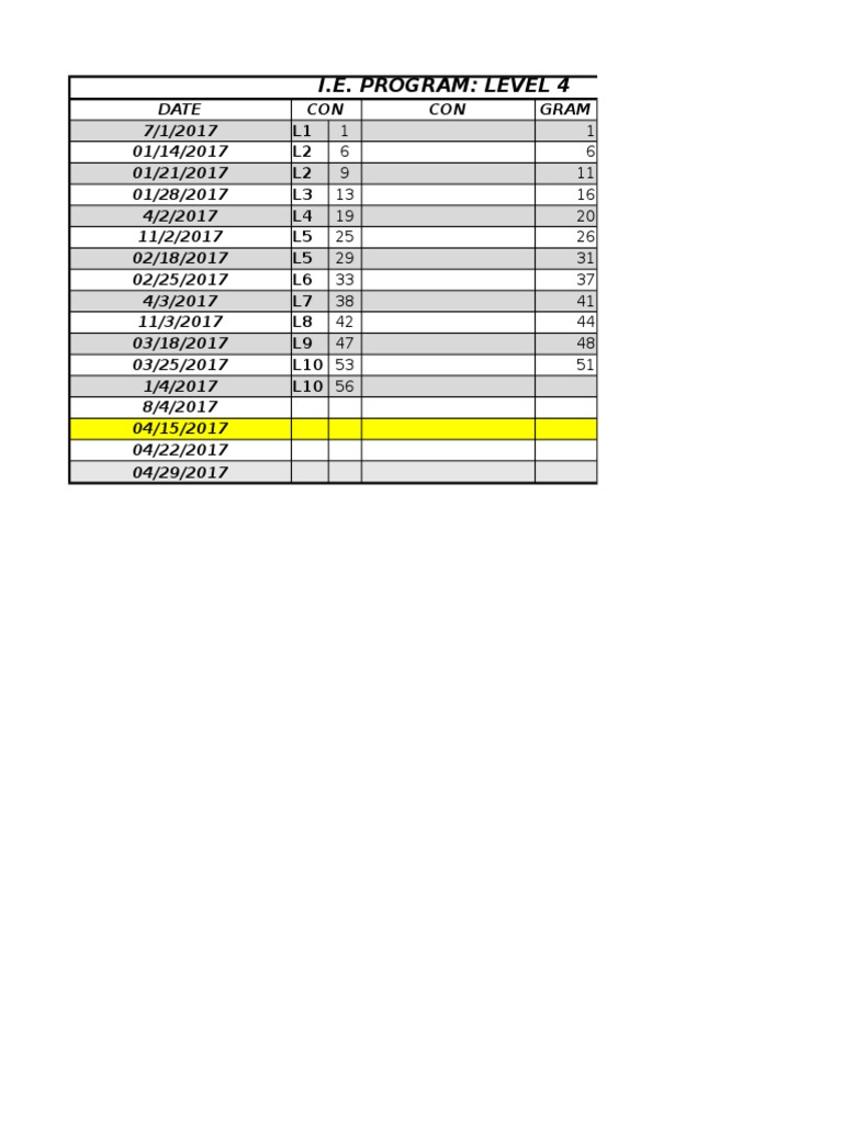 I.E. Program: Level 4 | PDF | Art