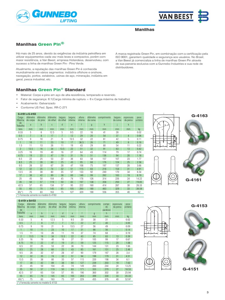 Manilha Catalogo Manilhas Green | PDF | Indústrias | Science