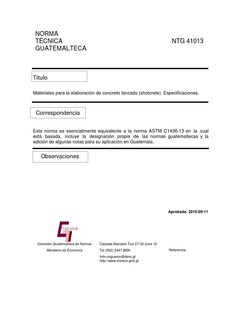 Norma NTG 41013 Astm c1436-13 | PDF | Hormigón | Cemento