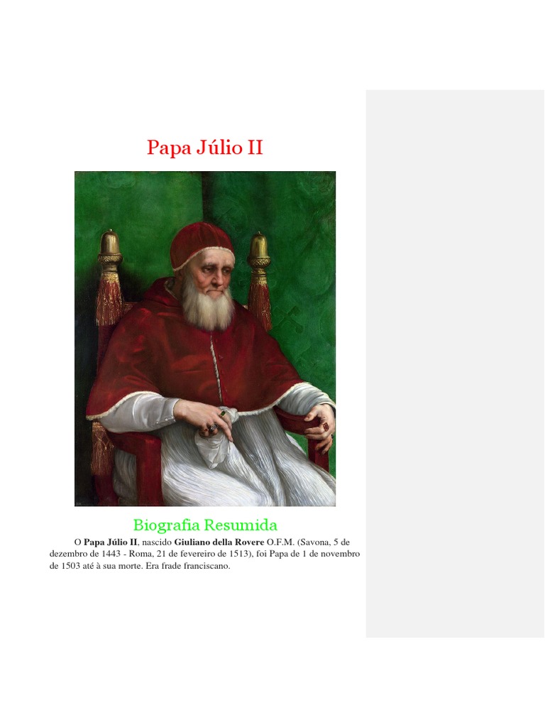 Papa Júlio II | PDF | Santa Sé | Cargos de autoridade