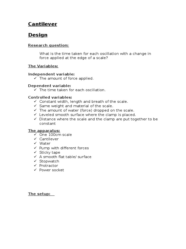 Cantilever Physics Lab | PDF | Experiment | Force