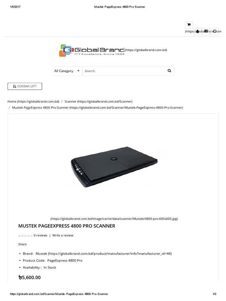 Mustek PageExpress 4800 Pro Scanner | PDF | Business | Computers
