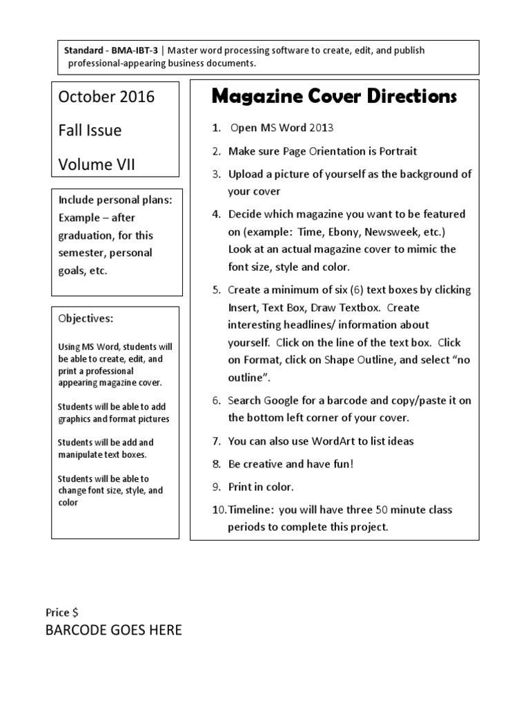 Magazine Cover Directions P | PDF