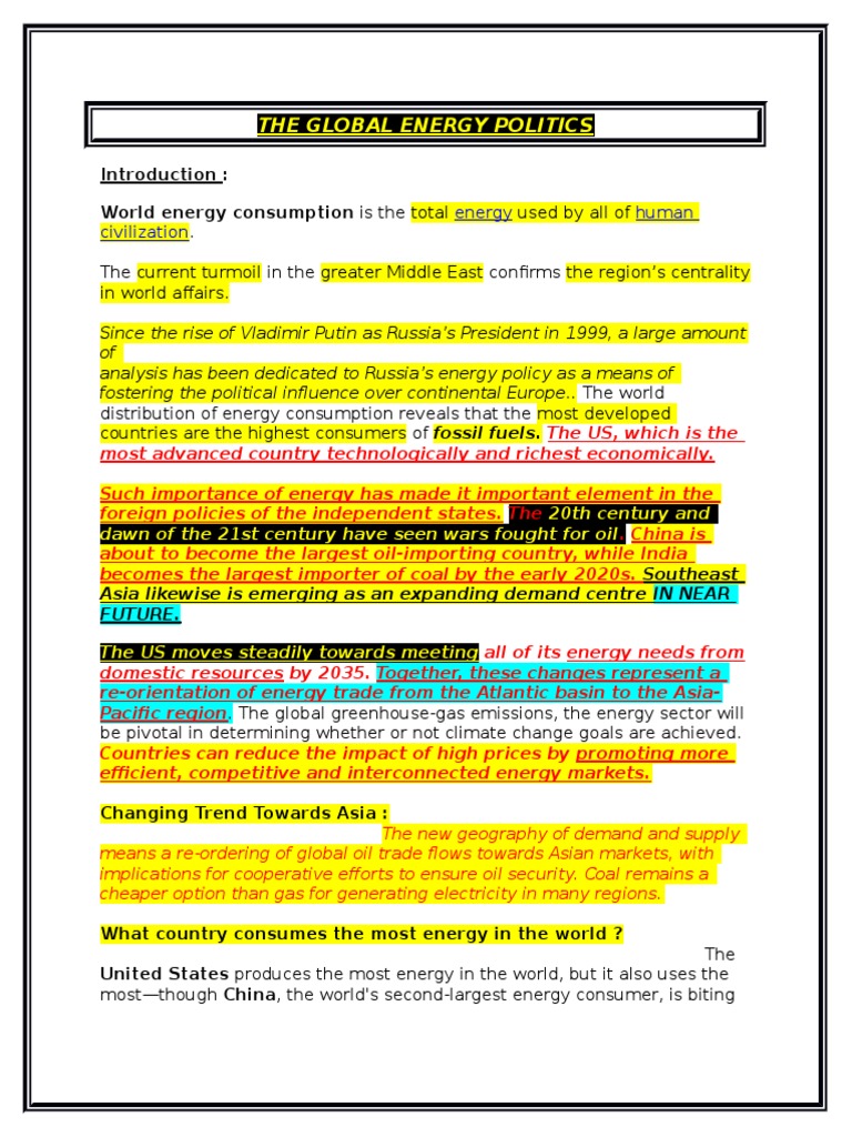 Global Energy Politics | PDF | Opec | Petroleum