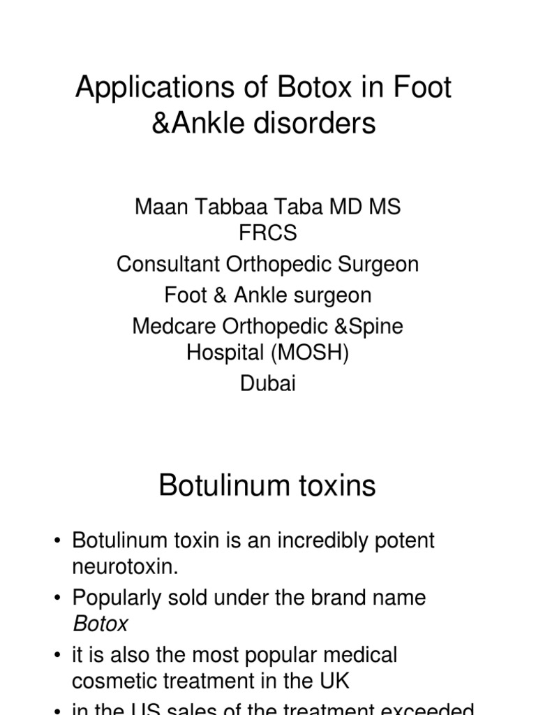 Botox for Plantar Fasciitis Treatment | PDF | Botulinum Toxin ...