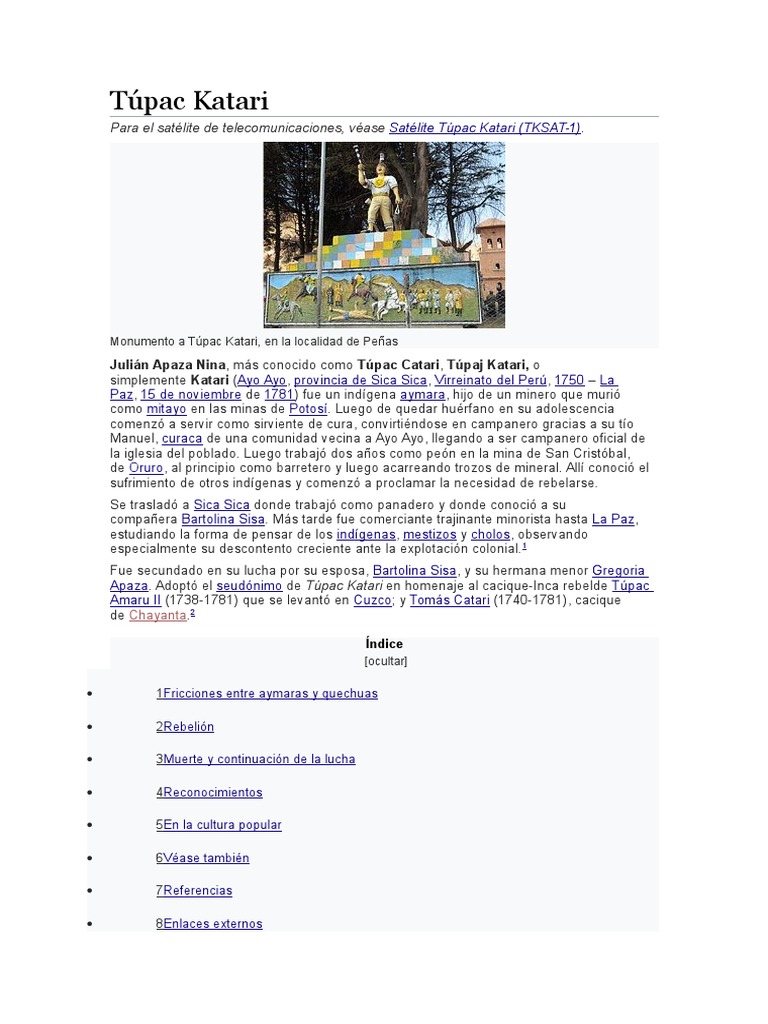 Túpac Katari | PDF | Personas