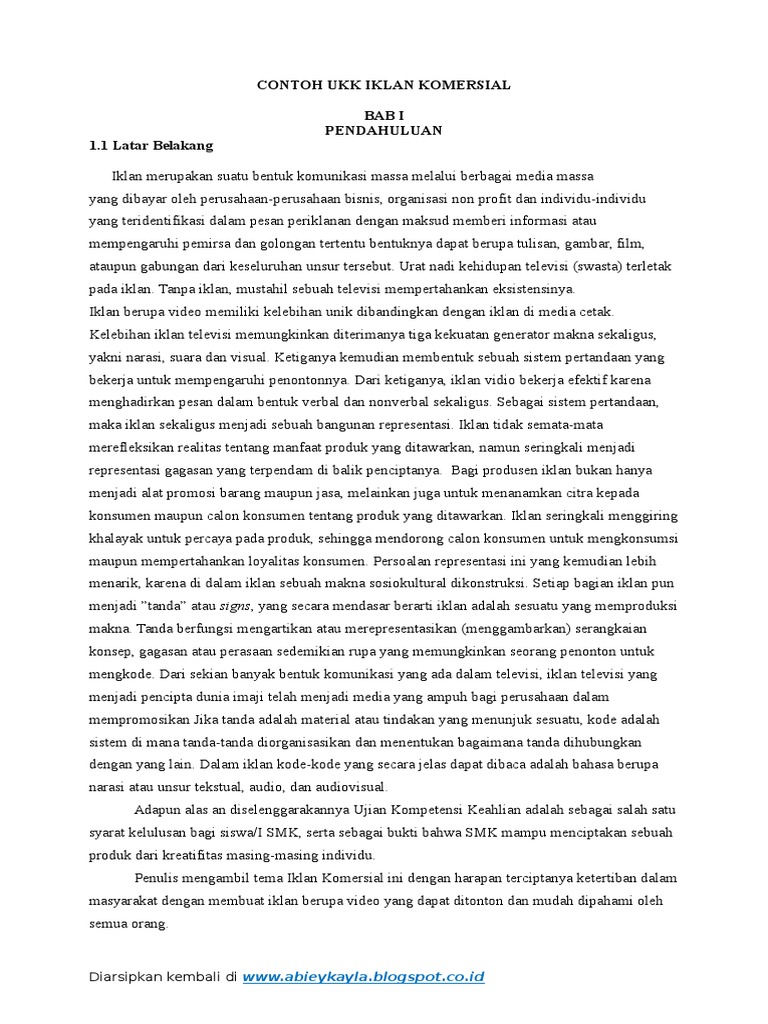 Proposal Iklan Komersial UKK SMK Multimedia | PDF