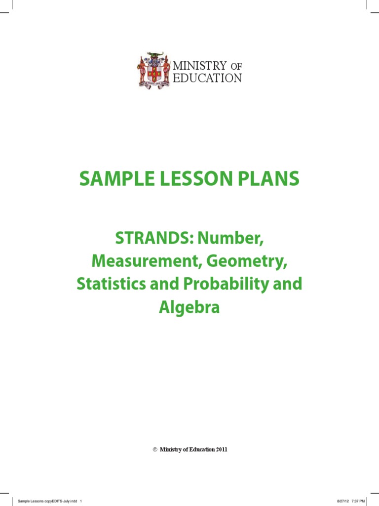 Sample Lesson Plans | PDF | Fraction (Mathematics) | Lesson Plan