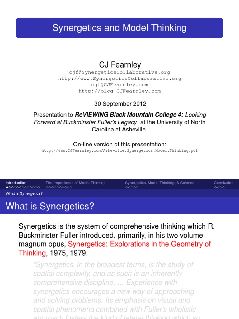 Synergetics and Model Thinking: CJ Fearnley | PDF | Hypothesis ...