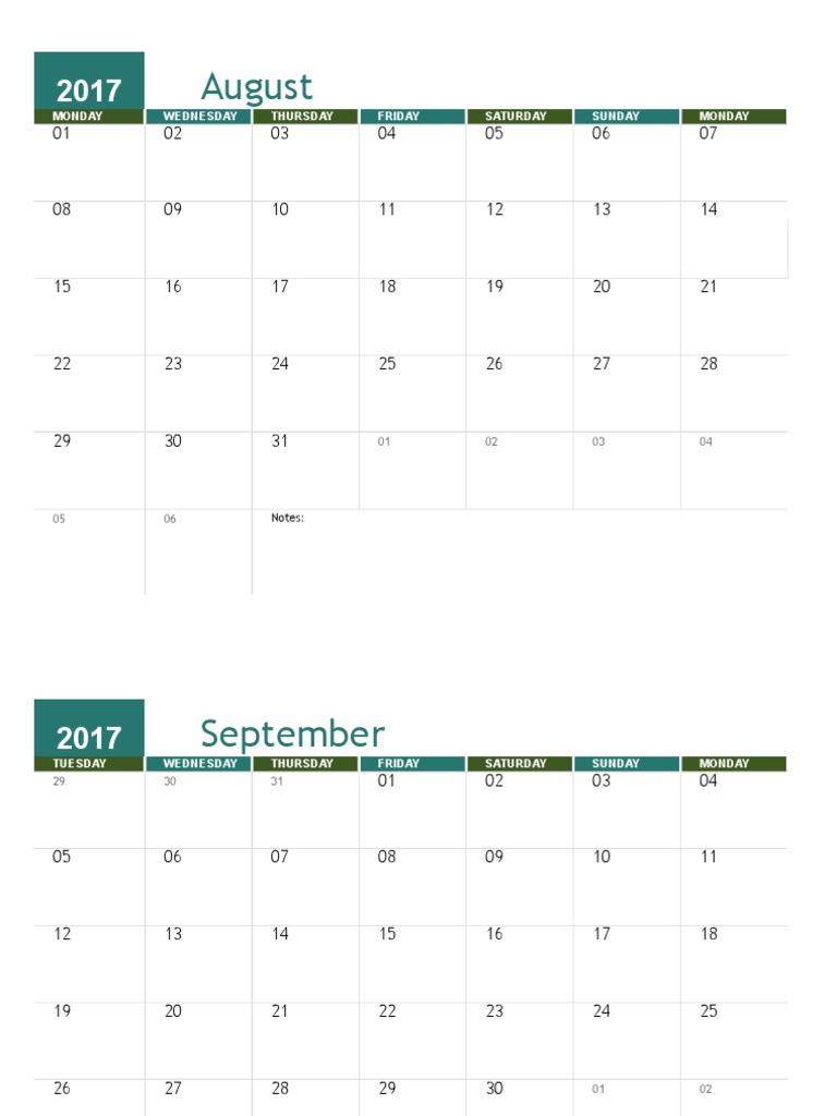 2017-2018 Monthly Calendar | PDF