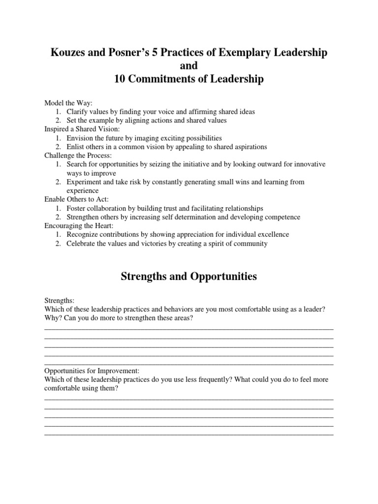 Kouzes Posner Leadership Development Info | Goal | Leadership