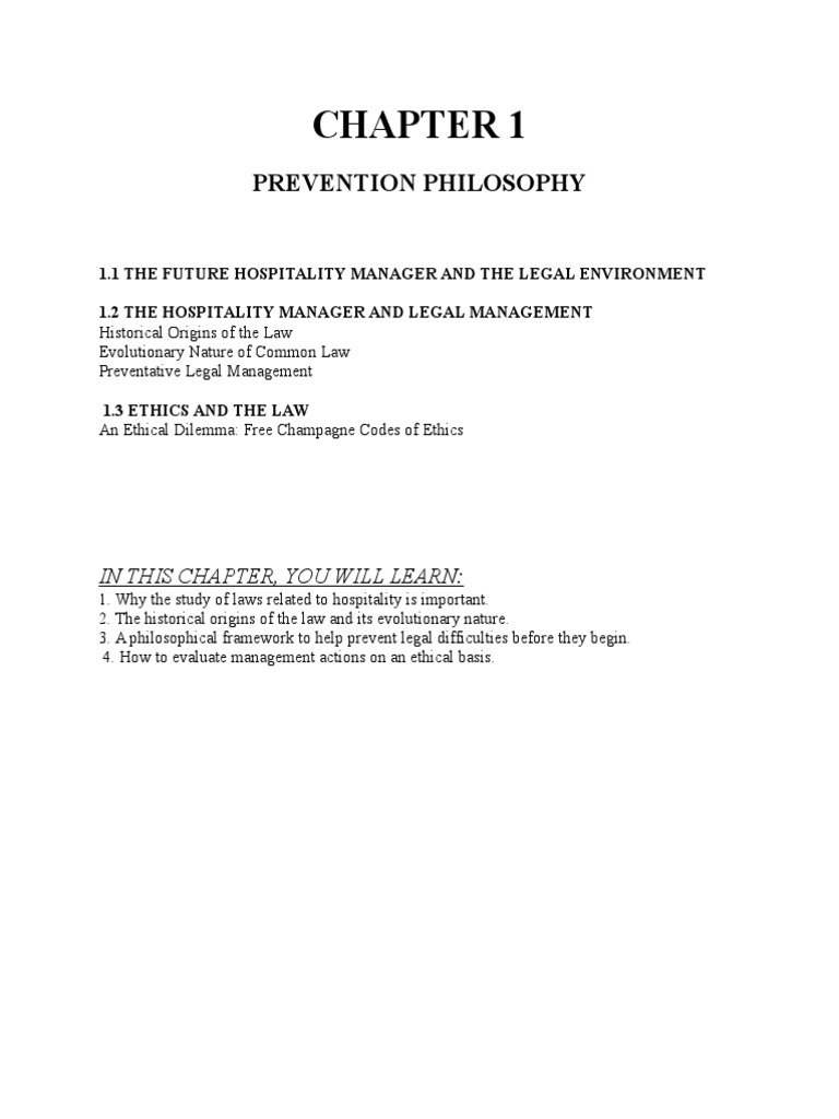 Preventative Legal Strategies in Hospitality | PDF | Precedent | Common Law