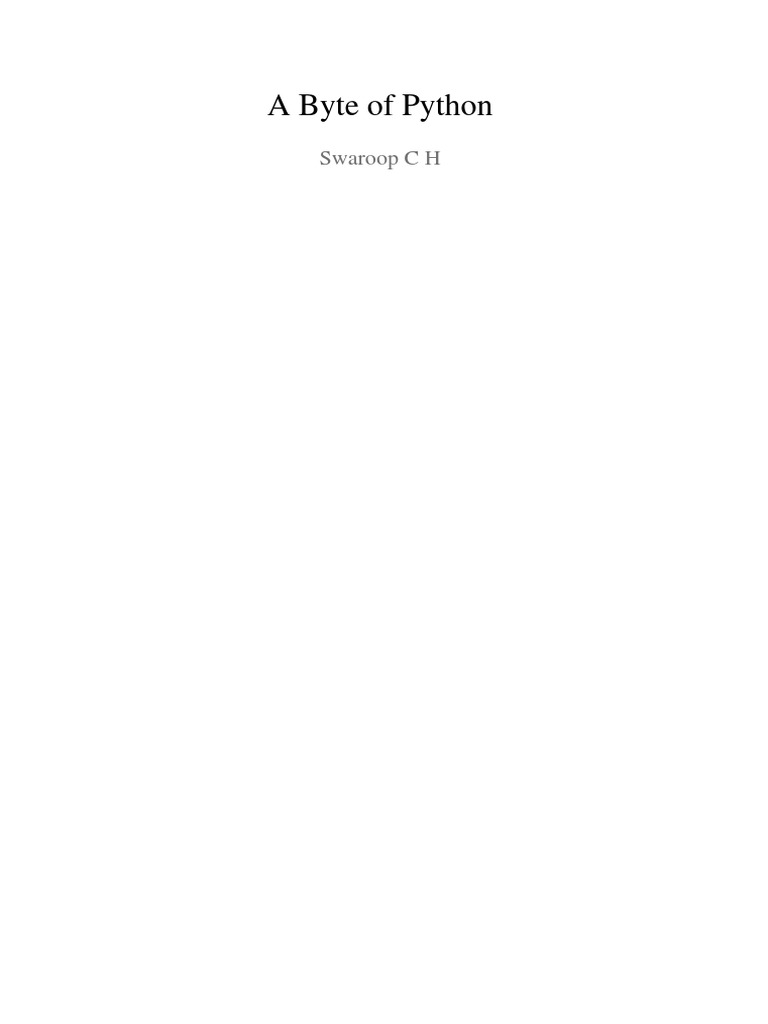 A Byte of Python: Swaroop C H | PDF | Parameter (Computer Programming ...