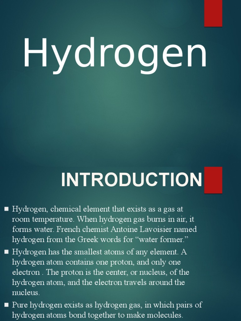 Pure Hydrogen Element