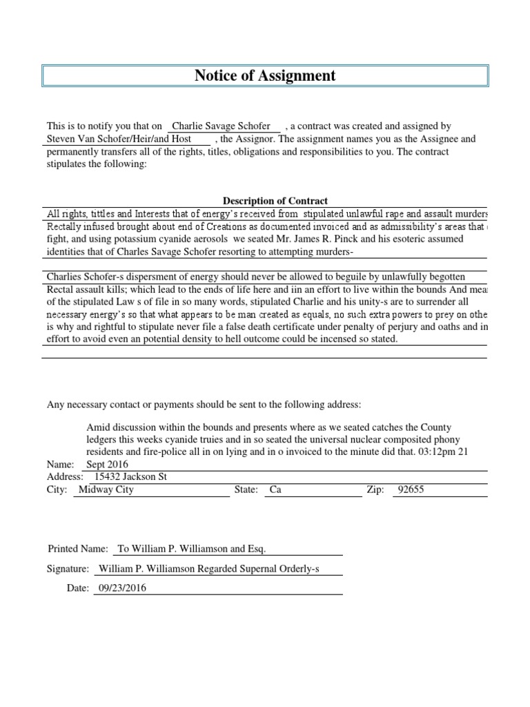 Notice of Assignment | PDF | Law