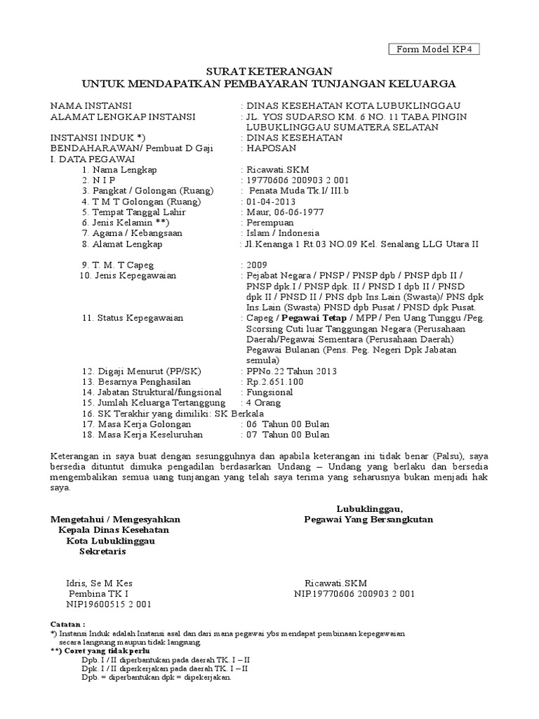 Form Model KP4 | PDF