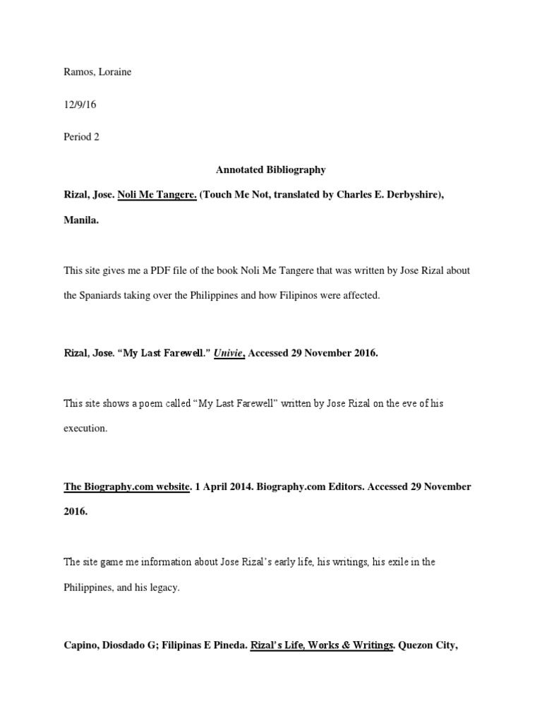 Annotated Bibliography | Philippines