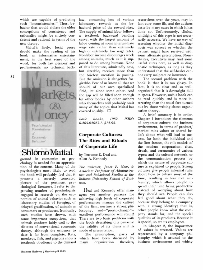 Corporate Cultures The Rites and Rituals of Corporate Life | PDF ...