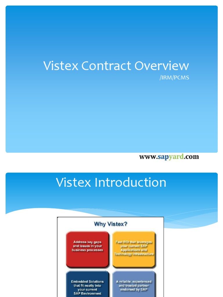 Vistex Contract Management Overview | PDF | Electronic Data Interchange ...