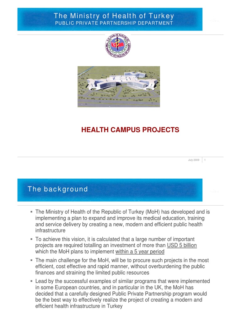 Turkey's Health Campus PPP Overview | PDF | Public–Private Partnership ...