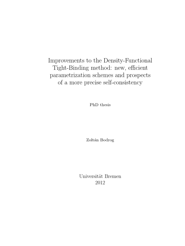 Enhancements to DFTB Methodology | PDF | Density Functional Theory ...