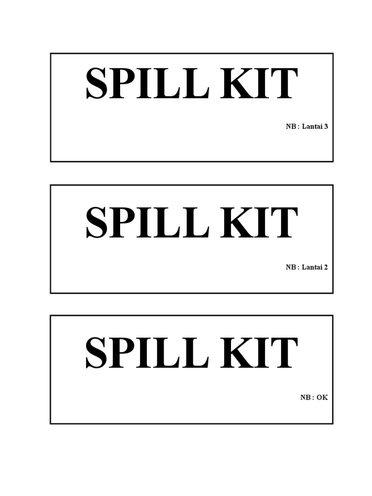 Label Spill Kit | PDF