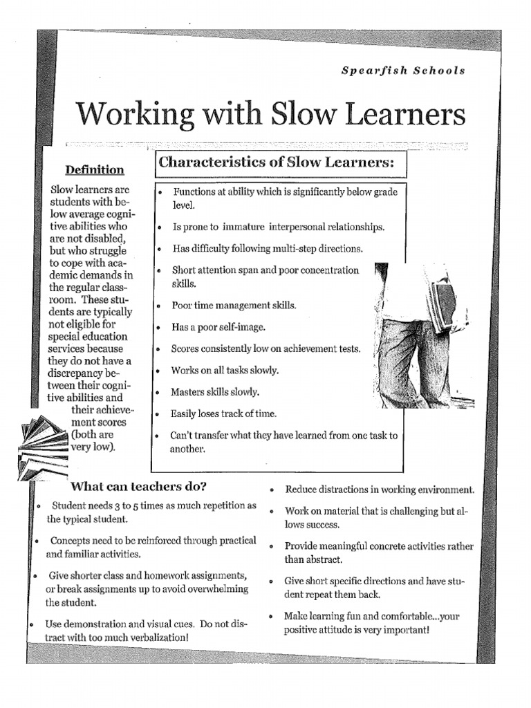 Working With Slow Learners PDF | PDF
