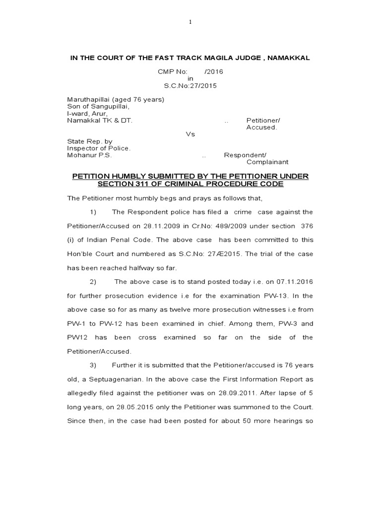 Recall Petition Under Sec 311 CrPC | Advocate | Bail