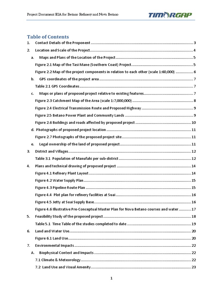 EIA for Betano Refinery Project | PDF | Groundwater | Oil Refinery