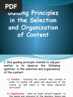 BASIC Principles of Curriculum Content | PDF