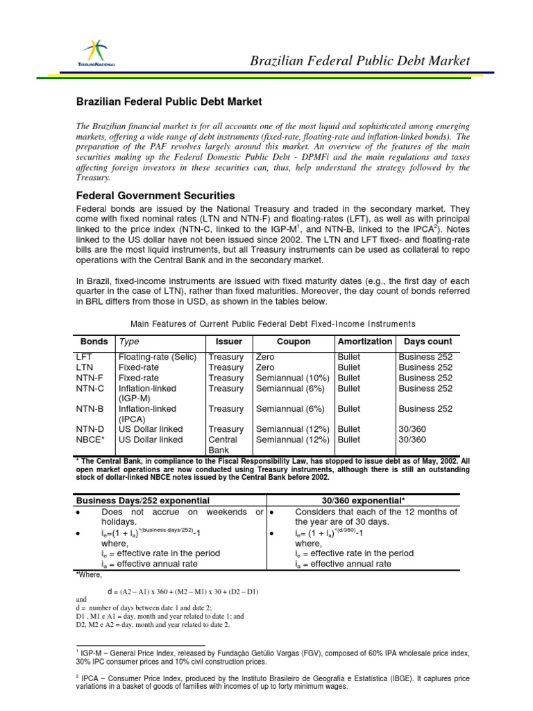 Overview of Brazil's Federal Debt Market | PDF | Capital Gains Tax ...