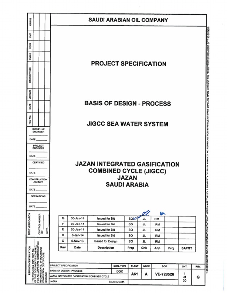 A61 A DOC VE 728526 - 0001 Basis of Proces | PDF | Oil Refinery ...