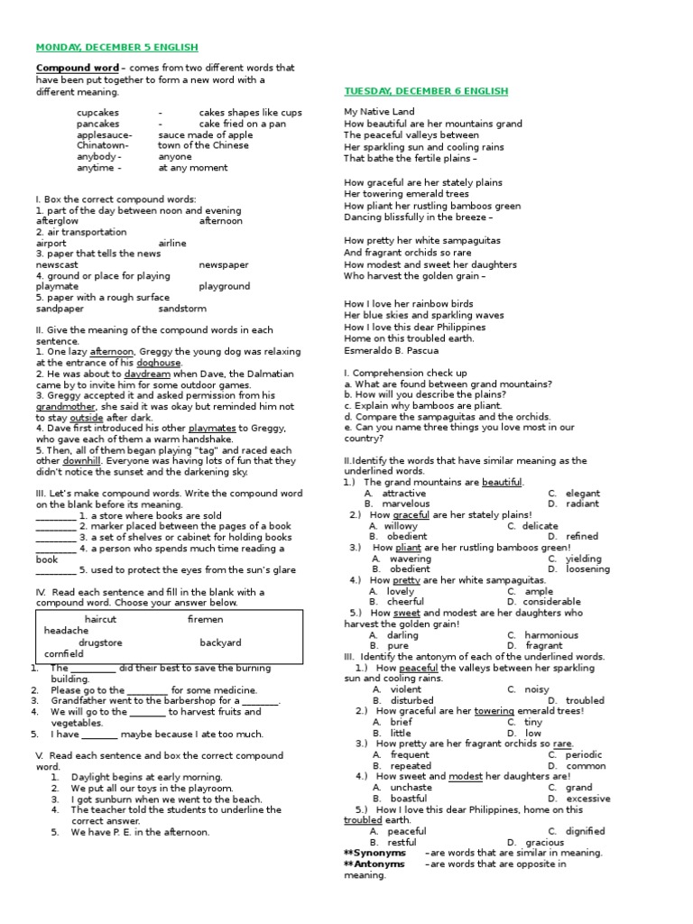 Activities in English and MAPEH | PDF | Woodwind Instruments | Aerophones
