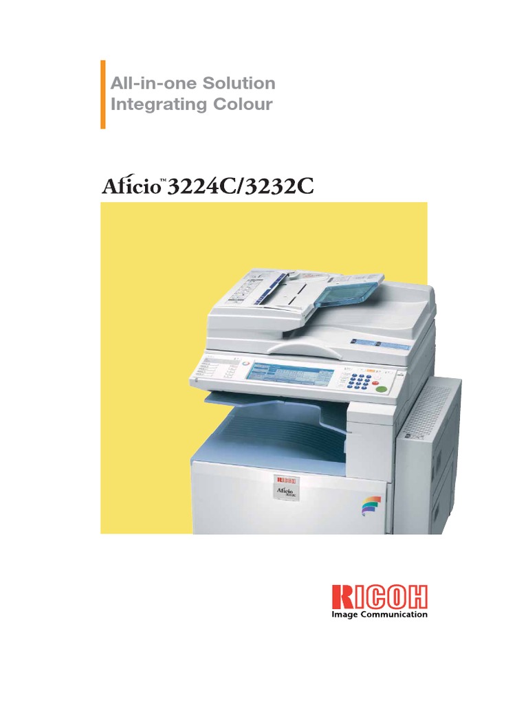 Ricoh Aficio 3224c Copier Brochure | PDF | Fax | Email