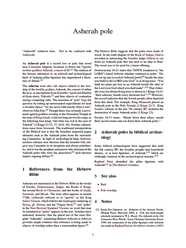 Asherah Pole | PDF | Ancient Peoples Of The Near East | Bible