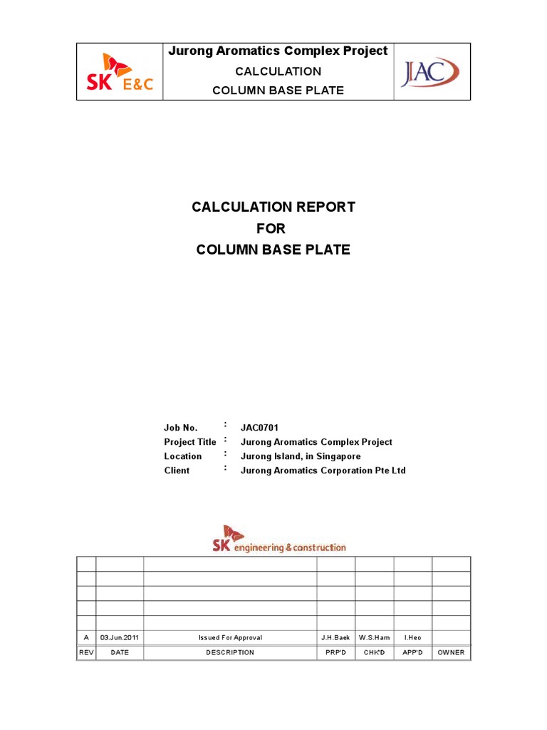 2.column Base Plate (Fixed Type) | PDF | Structural Steel | Column