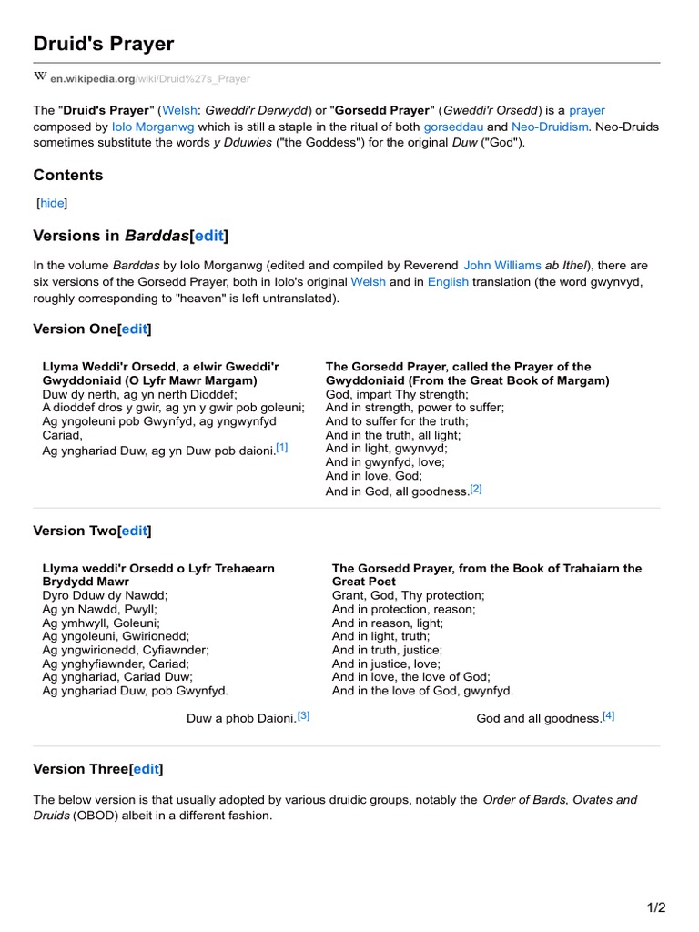 Druids Prayer | Download Free PDF | Neo Druidism | Celtic Polytheism