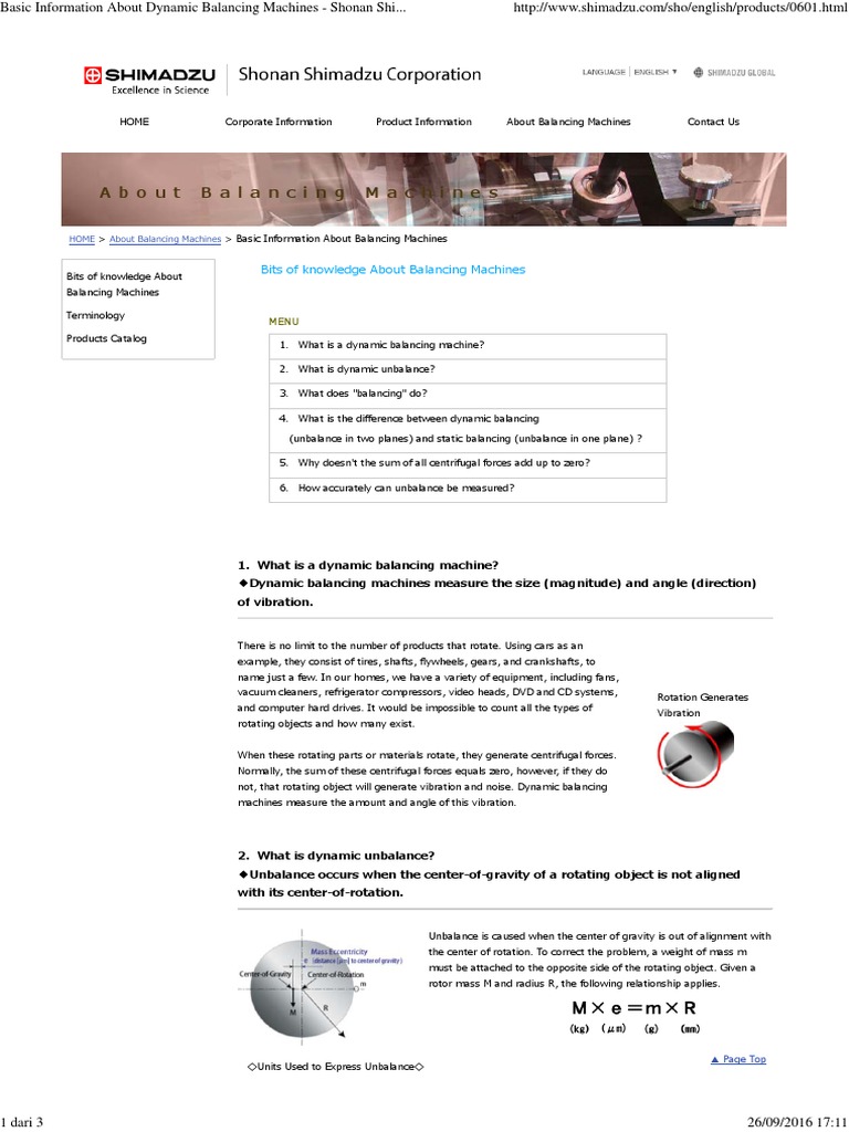 Basic Information About Dynamic Balancing Machines - Shonan Shimadzu ...