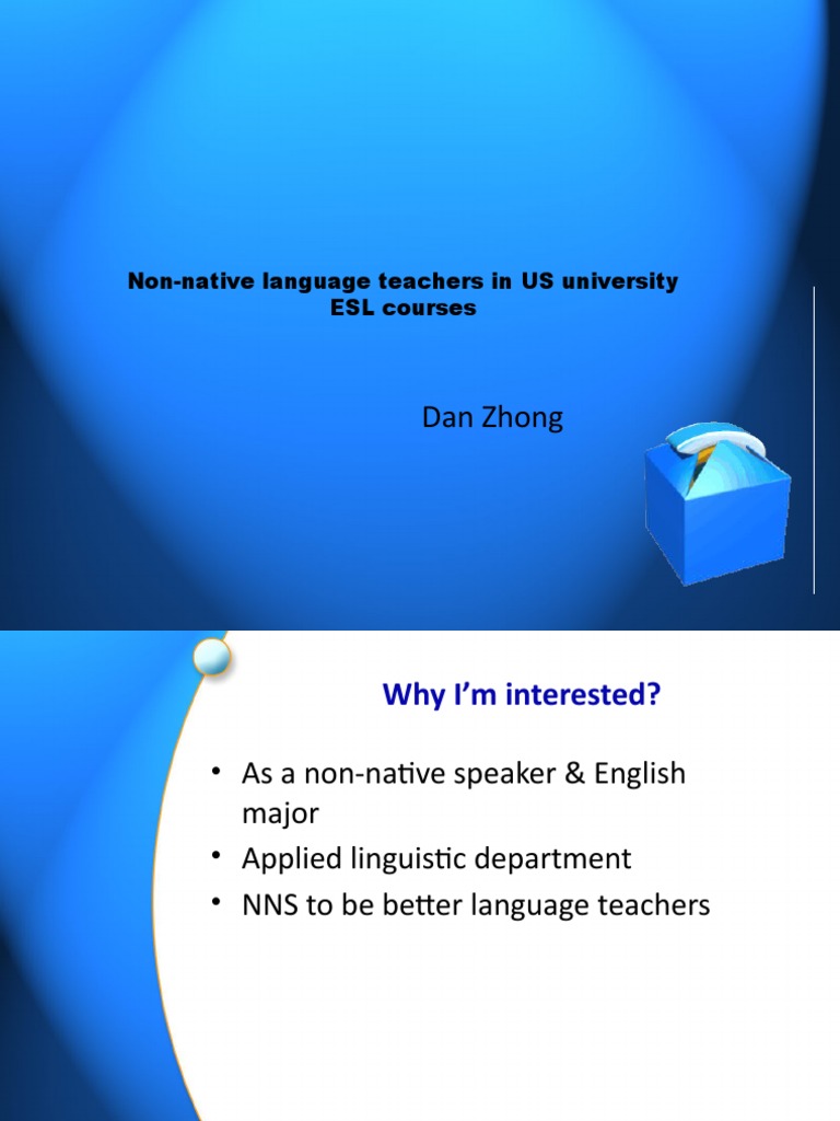 Non-Native Language Teachers in ESL Courses | PDF | English As A Second ...