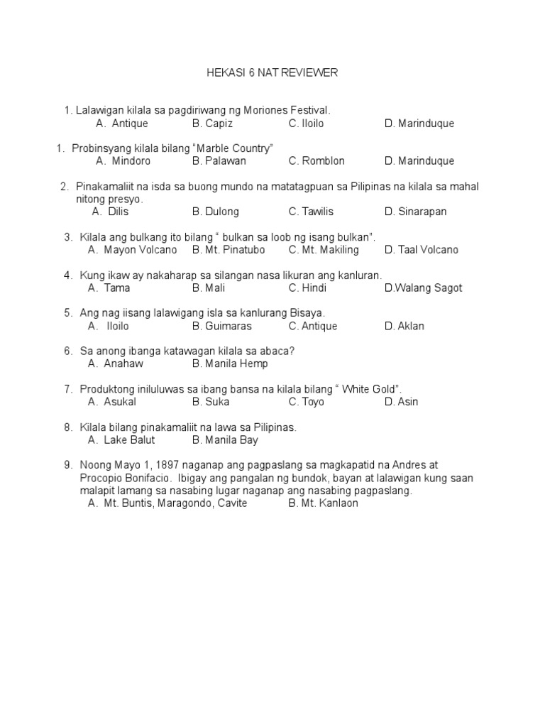 Hekasi 6 Nat Reviewer.1 | PDF