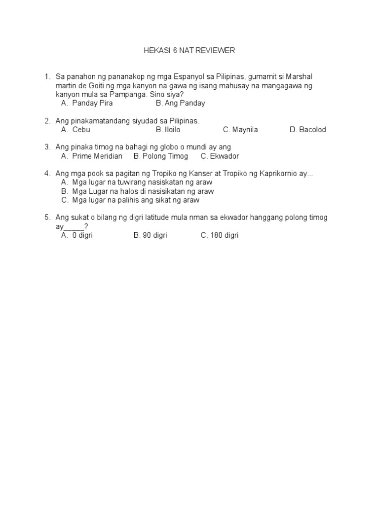 Hekasi 6 Nat Reviewer.2 | PDF