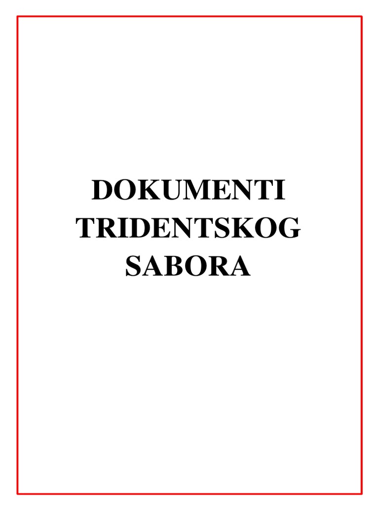 Dokumenti Tridentskog Sabora PDF | PDF