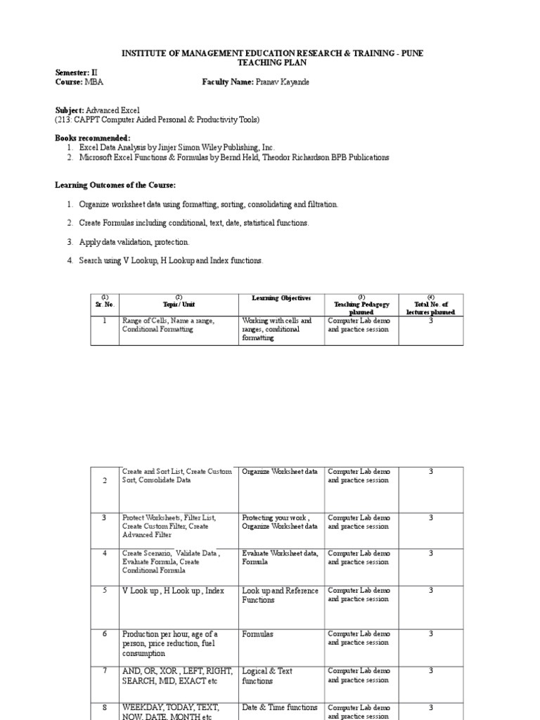 Advanced Excel | PDF