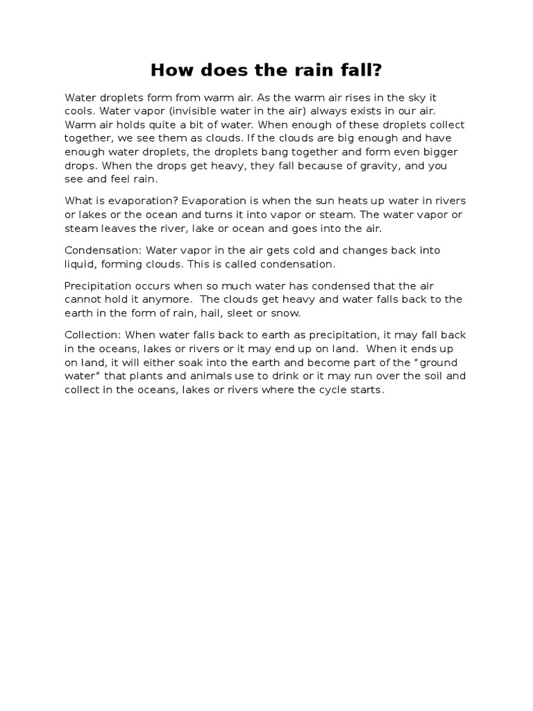 How Does The Rain Fall | PDF