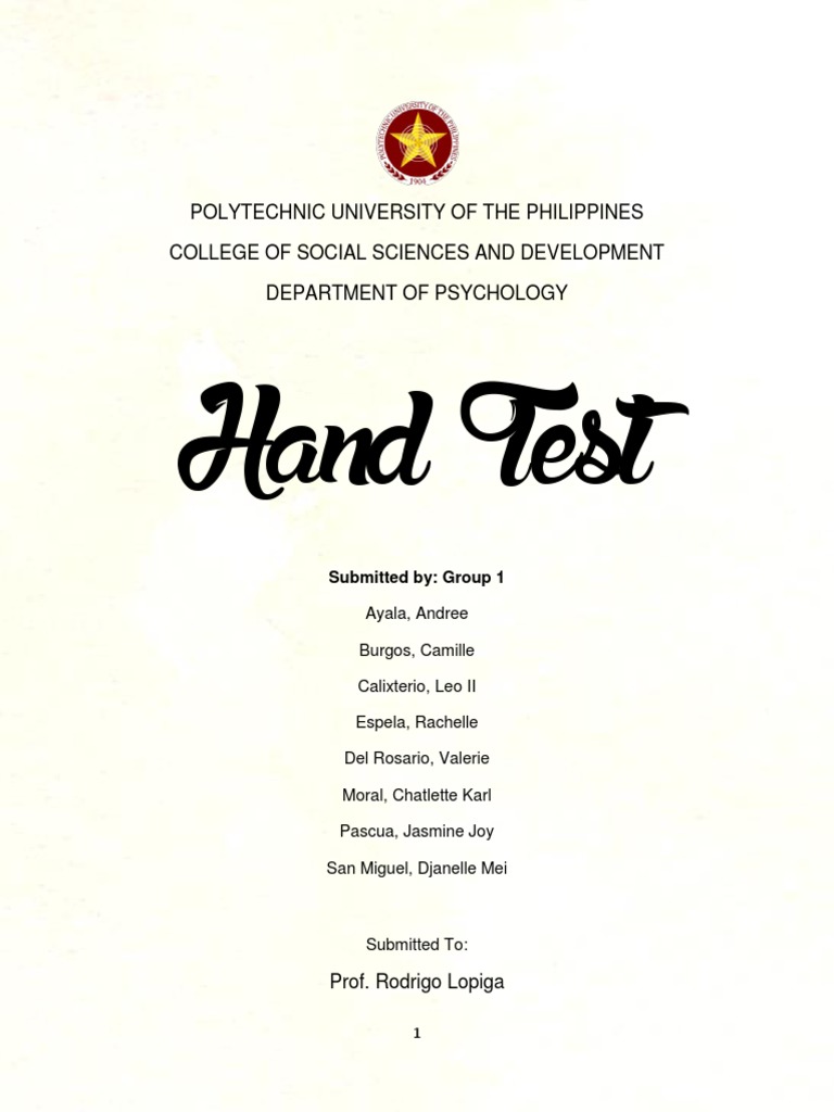 Hand Test PDF | PDF | Fear | Test (Assessment)