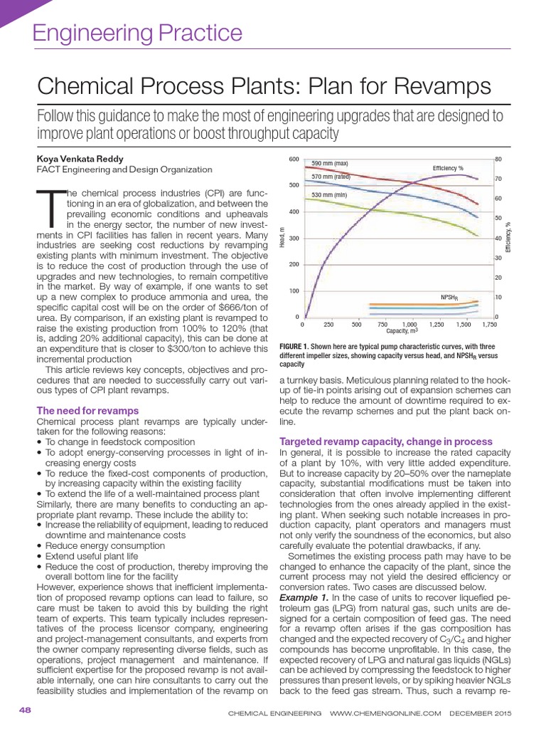 Chemical Process Plants - Plan For Revamps | PDF | Flow Measurement | Pump
